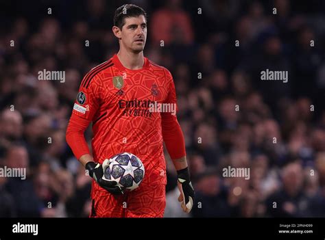 London UK 18th Apr 2023 Thibaut Courtois Of Real Madrid During The