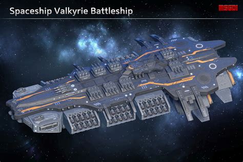 Spaceship Valkyrie Battleship 3d Space Unity Asset Store
