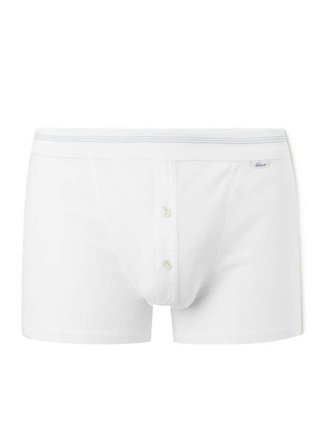 Schiesser Karl Heinz Three Pack Cotton Boxer Briefs White Schiesser