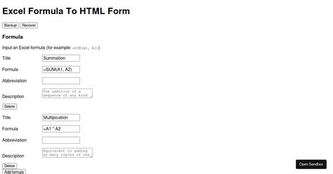 Excel Formula Ast Examples CodeSandbox