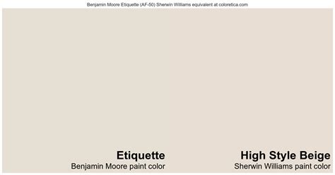 Benjamin Moore Etiquette Sherwin Williams Equivalent High Style Beige