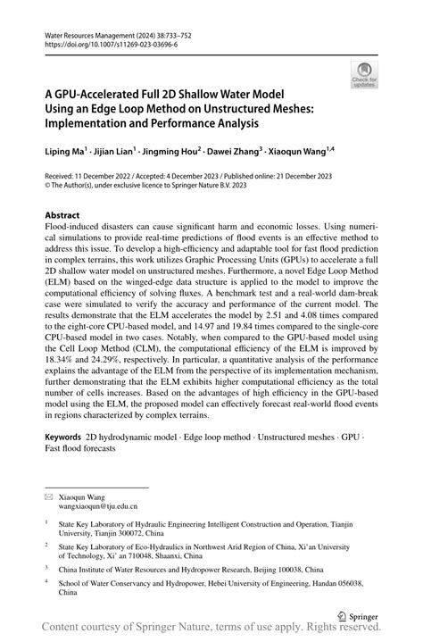 A Gpu Accelerated Full 2d Shallow Water Model Using An Edge Loop Method On Unstructured Meshes