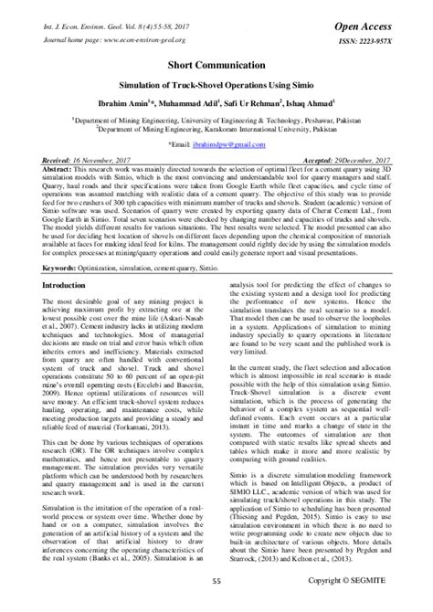Pdf Simulation Of Truck Shovel Operations Using Simio