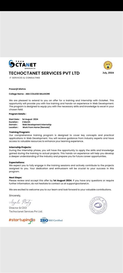 octalnet internship prasanjit mishra