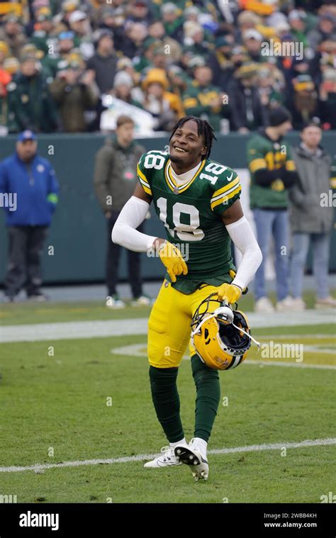 Green Bay Packers Wide Receiver Malik Heath 18 Before An Nfl Football