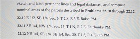 Solved Sketch And Label Pertinent Lines And Legal Distances