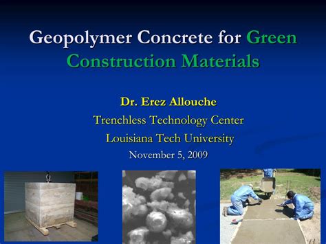 PPT Geopolymer Concrete For Green Construction Materials PowerPoint Presentation ID
