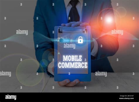 Text Sign Showing Mobile Commerce Business Photo Text All Online