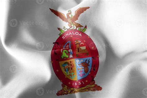 3d Ilustración Bandera De Sinaloa Es Una Región De México 8027692 Foto