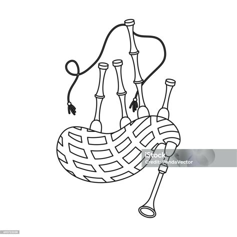 백 파이프 흰색 배경에 고립 개요 스타일에서 아이콘 악기 기호 주식 벡터 일러스트 레이 션 놀기에 대한 스톡 벡터 아트 및 기타 이미지 Istock