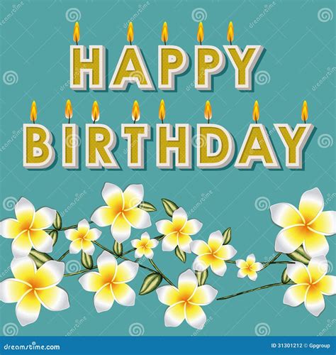 Gelukkige Verjaardag Bloemen Vector Illustratie Afbeelding 31301212