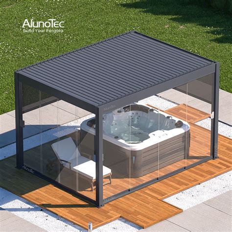Alunotec Opening Louvered Roof Veranda Pergola Hot Tub Cover Balcony