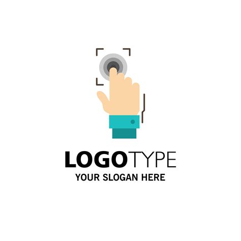 Fingerprint Identity Recognition Scan Scanner Scanning Business Logo Template Flat Color