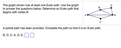 Solved The Graph Shown Has At Least One Euler Path Use The Chegg