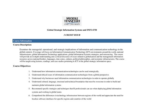 Global Strategic Information Systems Class Material Infs 6750