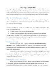 Writing Analytically 1 Docx Writing Analytically Selecting The Right Kind Of Evidence Is
