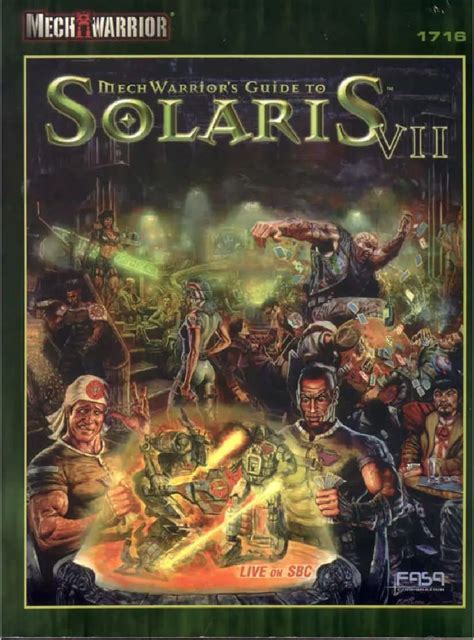 Mechwarrior 3rd Ed Sourcebook Guide To Solaris Vii Fasa 1716