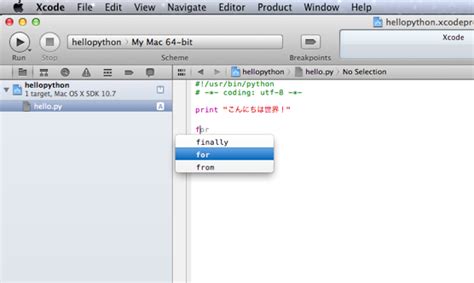 Satomacoto Xcode 4でpythonの開発環境を整える