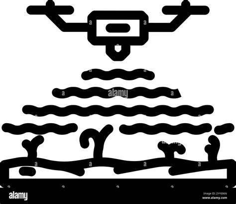 Agricultural Crop Mapping Aerial Vehicle Line Icon Vector Illustration Stock Vector Image And Art