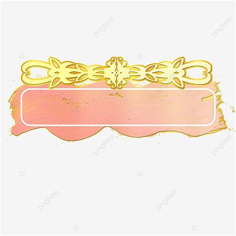 Golden Pink Title Bar Text Banner Pink Text Bar Label Banner Png