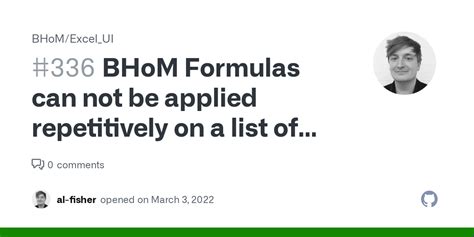 BHoM Formulas Can Not Be Applied Repetitively On A List Of Cells