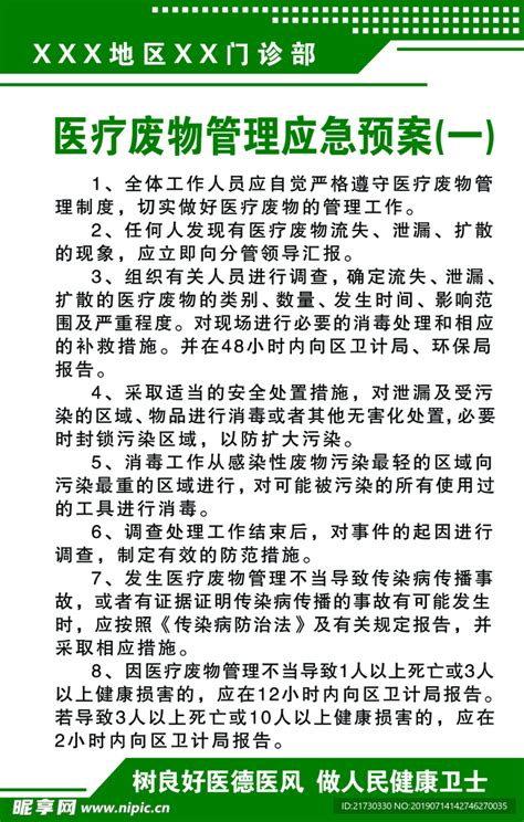 医疗废物管理应急预案一设计图 PSD分层素材 PSD分层素材 设计图库 昵图网