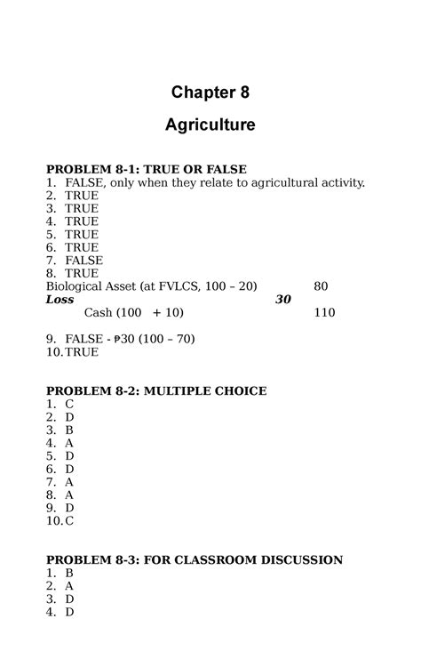 sol ecture chapter 8 agriculture problem 8 1 true or false false