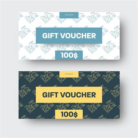 Premium Vector Vector T Voucher Template With Small Abstract Wavy Elements With A Sign In