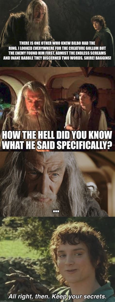 Seriously Though Are You Telling Me He Snuck Into Mordor Just To Listen To Gollum Getting