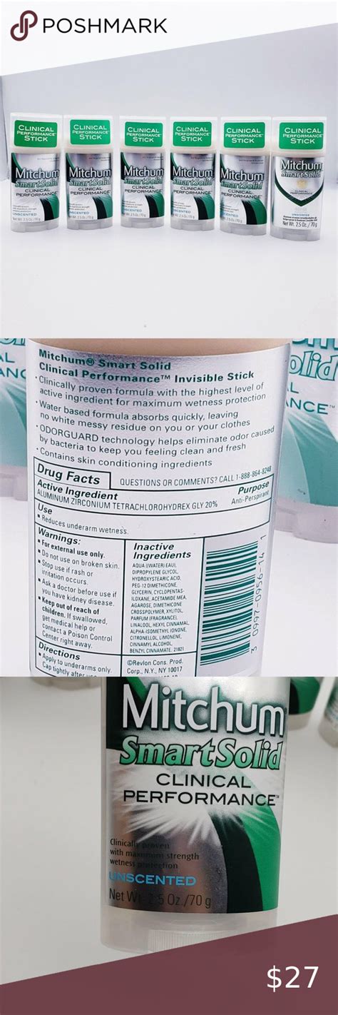 6x Mitchum Antipersp Unscented Invisible 25 Oz W Mitchum Unscented