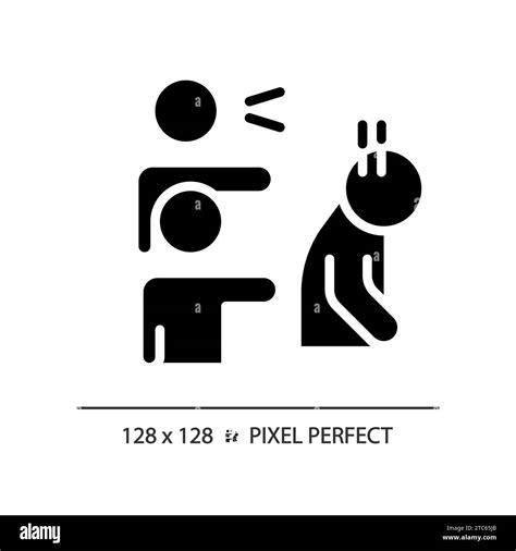 2d Pixel Perfect Simple Glyph Style Discrimination Icon Stock Vector