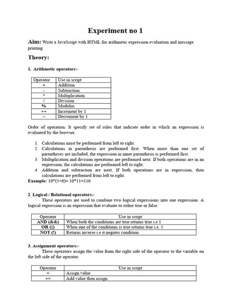 Exp 1 Pdf Multiplication Arithmetic