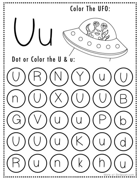 Free Printable Letter U Worksheets Sly Spoon