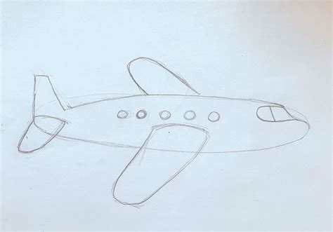 How To Draw An Airplane With Wings Tail And Windows