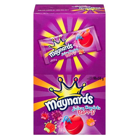 Maynards Juicy Squirts Berry Gummy Candy 55g19oz Pack Of 18 Im