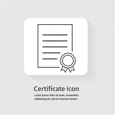 흰색 배경에 고립 된 인증서 아이콘 졸업장 기호 평면 스타일 벡터 일러스트 레이 션 프리미엄 벡터