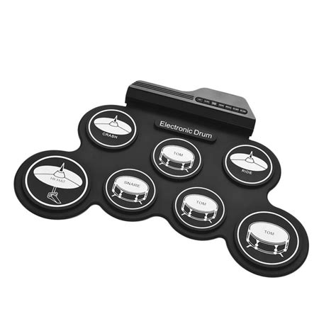 Compact Size Usb Roll Up Silicon Drum Set Digital Electronic Drum Kit 7