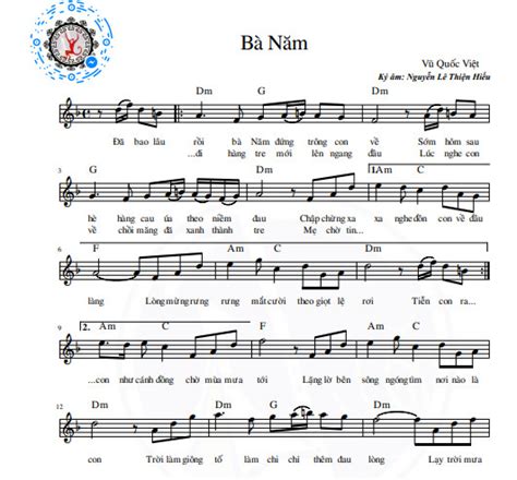 Bà Năm Sheet Nhạc Bách Khoa Tphcm