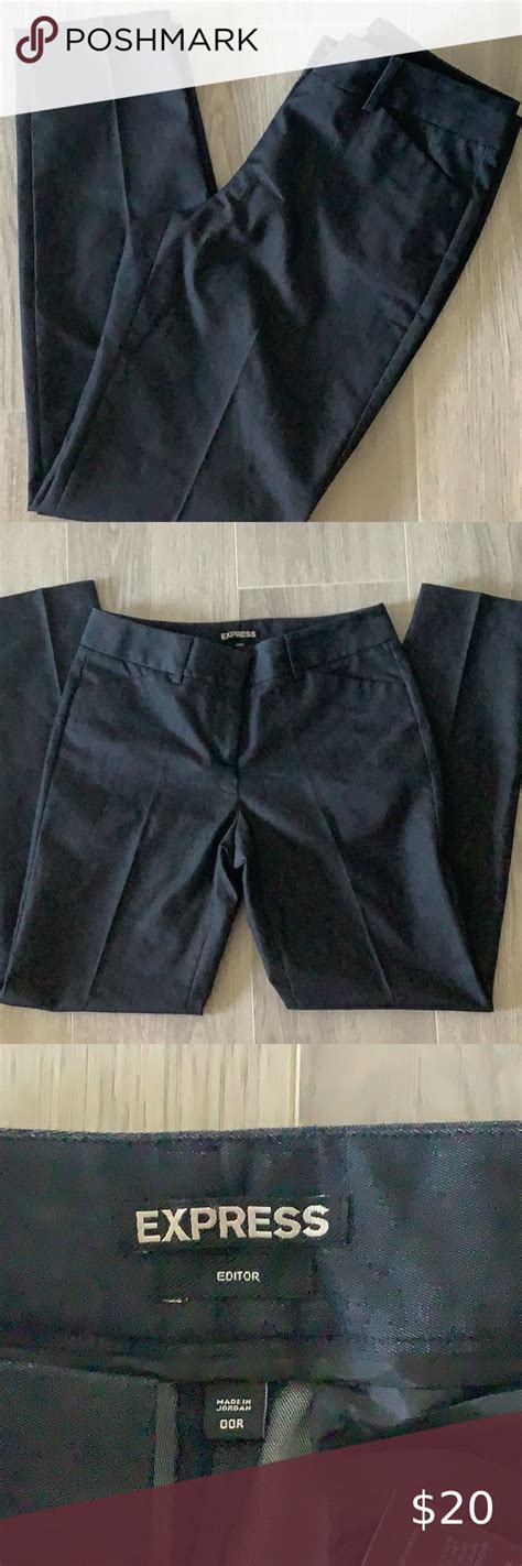 Express Women Dress Pants Mid Rise Editor Slim Leg In Light Weight