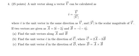 Solved points A unit vector along a vector ū can be Chegg