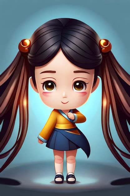 Premium Ai Image Chibi Cute Girl