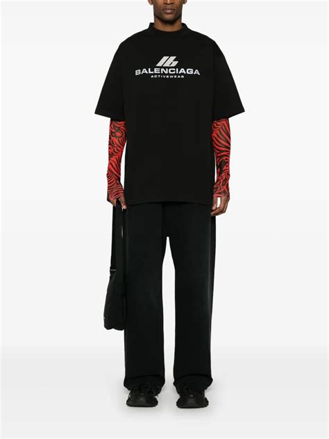 Balenciaga Camiseta De Algodão Logo Reflexivo Preto FARFETCH BR