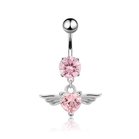 Angel Heart Belly Button Ring Y2k 2000s Sparkly Sexy Body Etsy