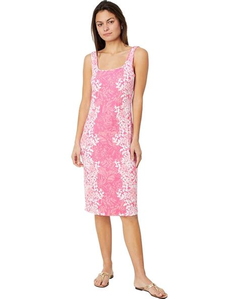 Womens Lilly Pulitzer Mick Square Neck Ribbed Dress