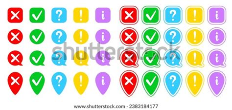 Cross Check Mark Exclamation Point Question Stock Vector Royalty Free Shutterstock