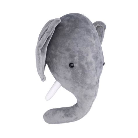 Drfeify Décoration murale tête animale en peluche suspendue en peluche