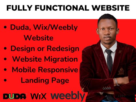 Fully Functional Responsive Mobile Friendly Duda Wix Or Weebly
