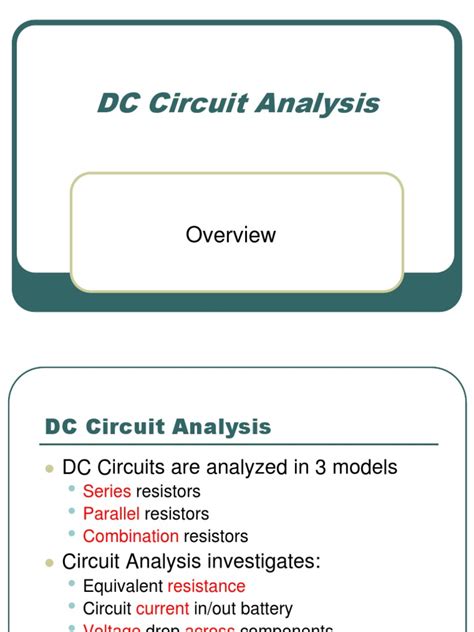 Dc Circuit Analysis Pdf Pdf Electrical Network Series And