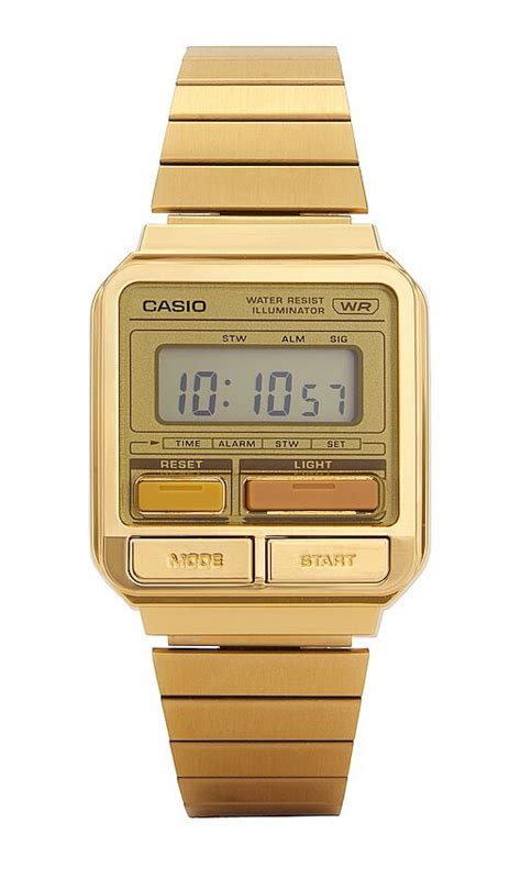 Casio A120 Series Watch In Metallic Gold Editorialist