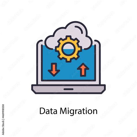 Data Migration Vector Fill Outline Icon Design Illustration Web And